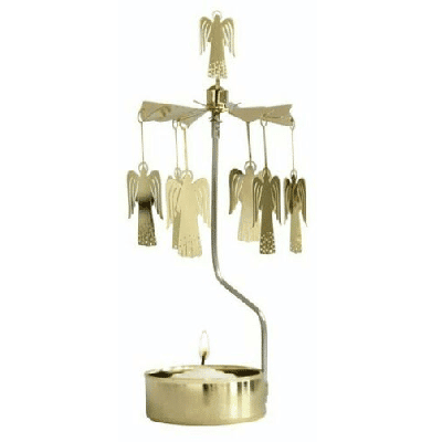 Pluto - Engelspiel, Karussell, Kerzenhalter - Goldener Engel, 16,5 × 6 ...